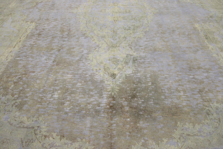 Distressed Vintage Turkish French Style Area Rug, High and Low Texture ...