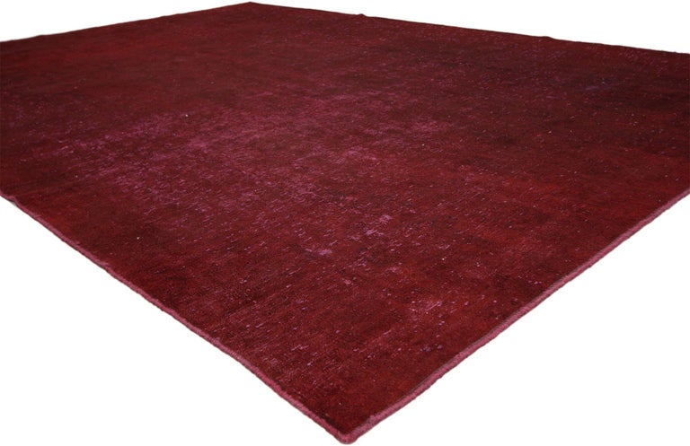 Distressed Vintage Turkish Red Overdyed Rug with Luxe Style For Sale at ...