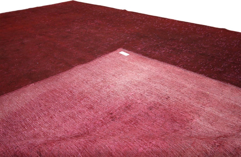 Distressed Vintage Turkish Red Overdyed Rug with Luxe Style For Sale at ...