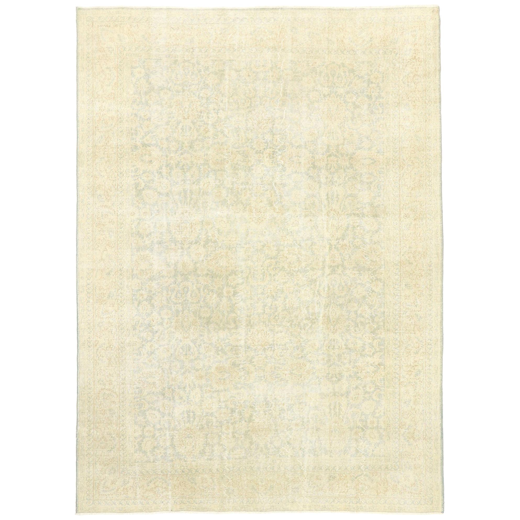 Distressed Vintage Turkish Sivas Rug with Cotswold Cottage Style For ...