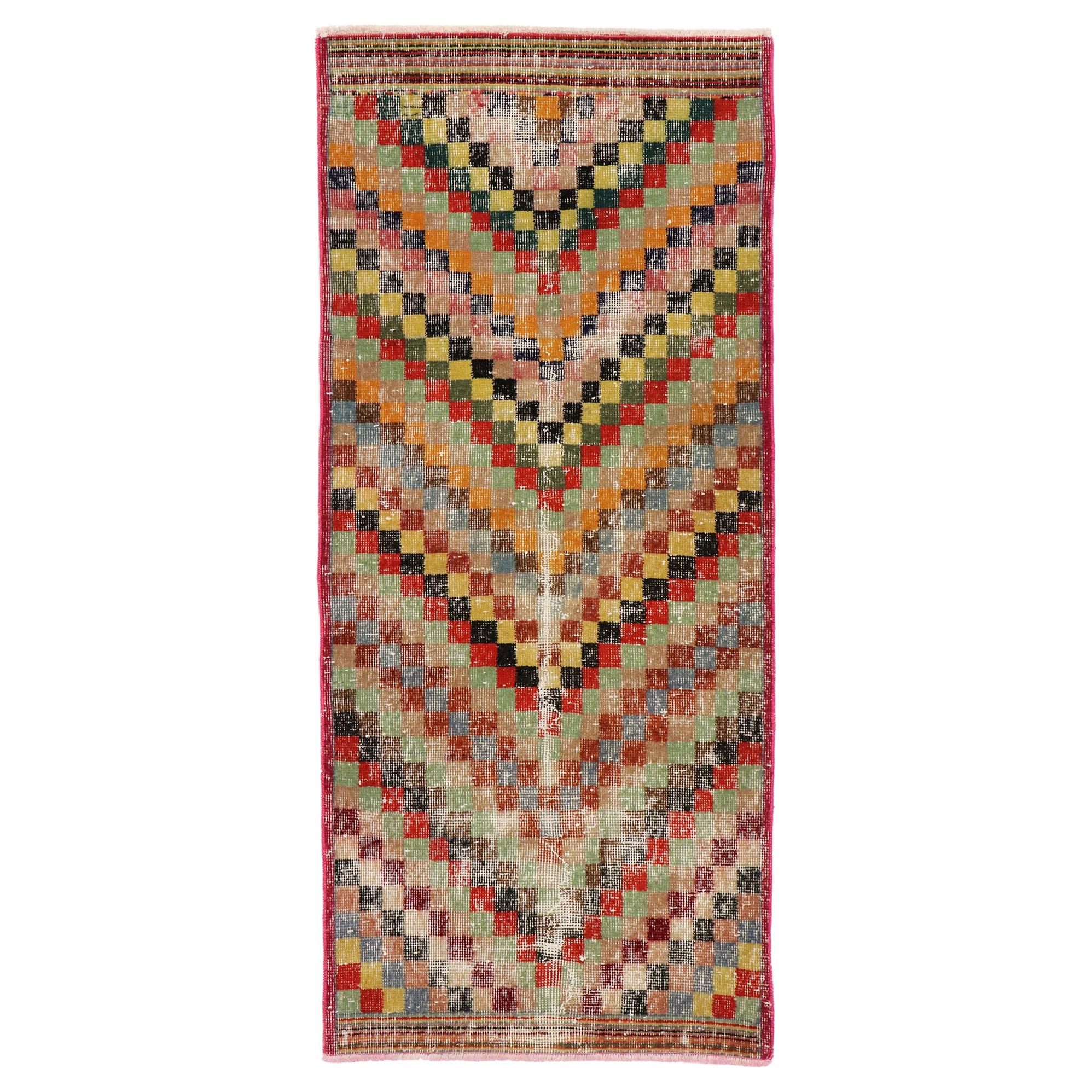 Vintage Purple Patchwork Persian Rug with Postmodern Memphis Style For ...