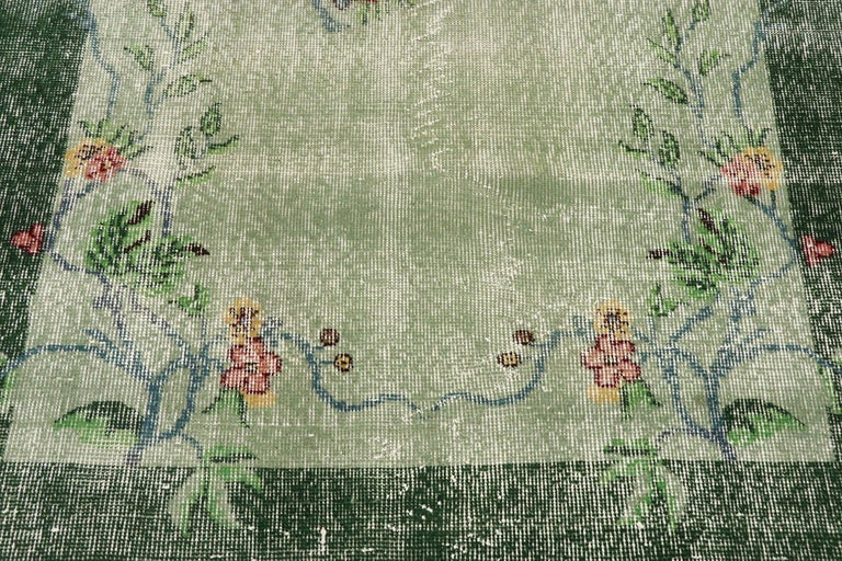 Distressed Vintage Turkish Sivas Rug with Romantic Hollywood Regency ...
