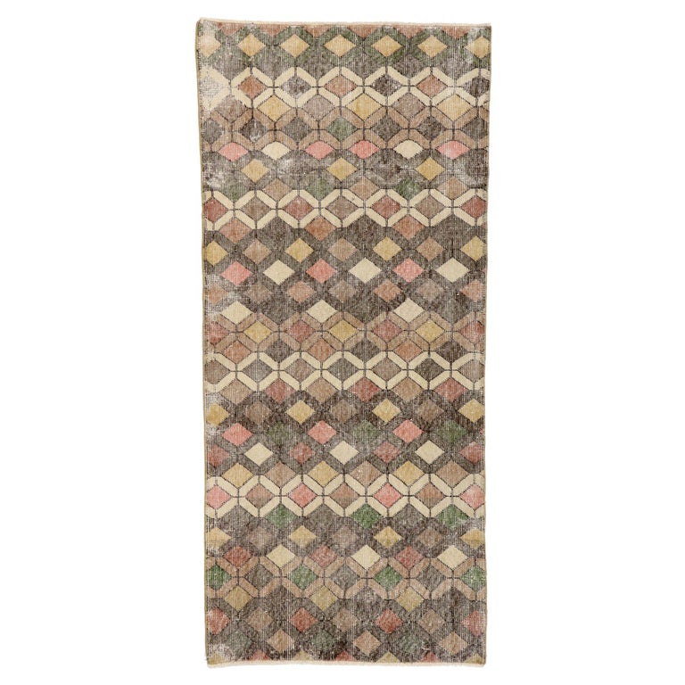 Distressed Vintage Turkish Sivas Rug with Rustic Mediterranean Style ...