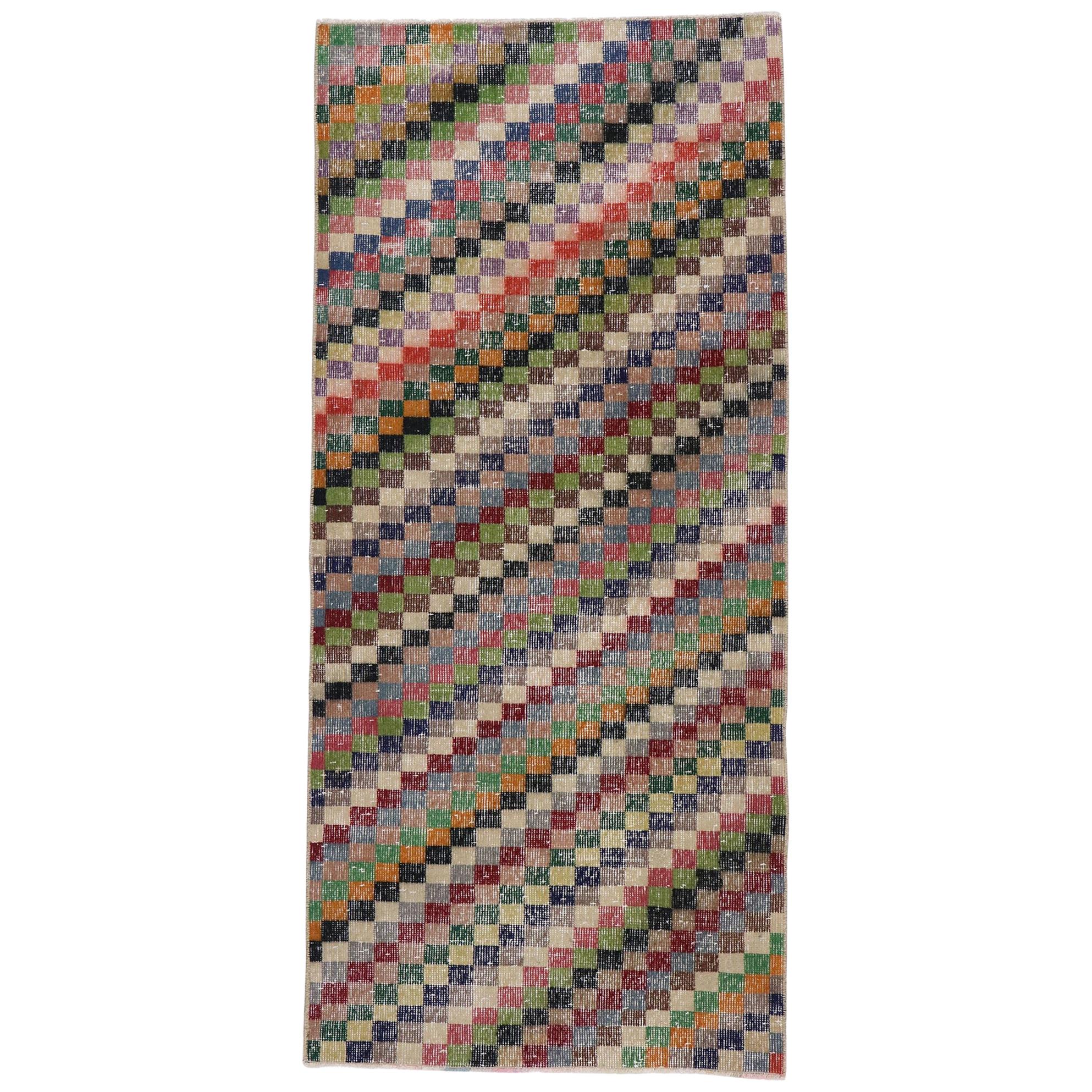 Vintage Purple Patchwork Persian Rug with Postmodern Memphis Style For ...