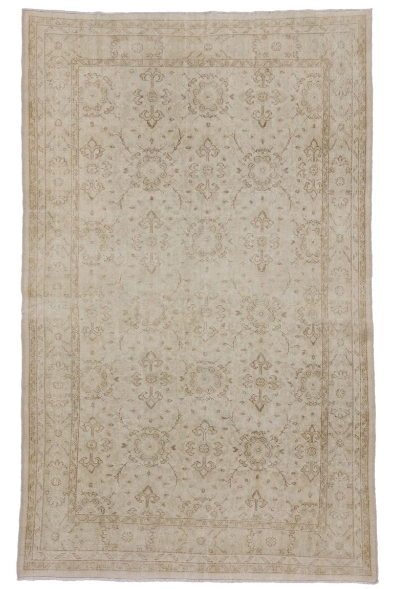 Distressed Turkish Sivas Rug with Shabby Chic Shaker-Gustavian ...