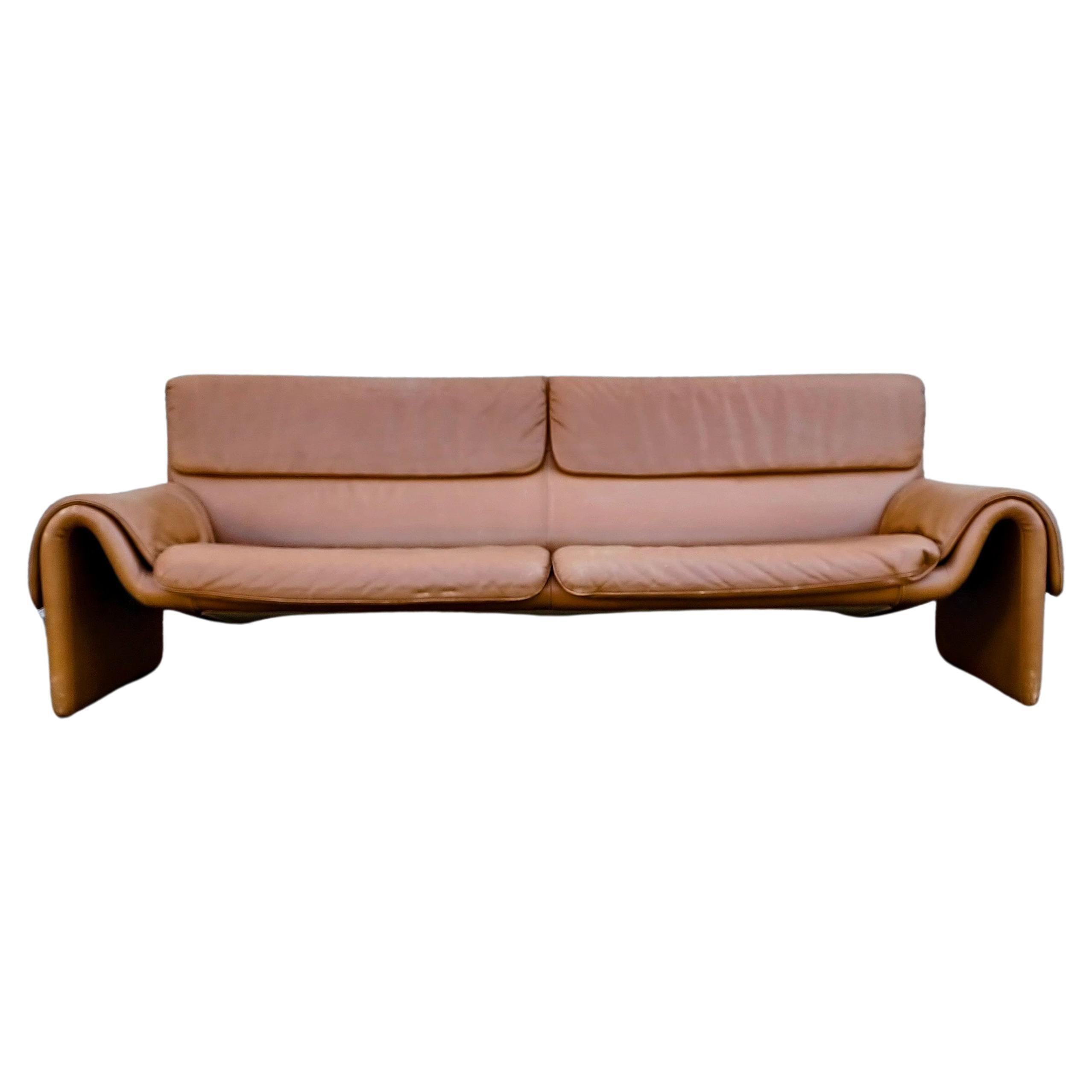 Mid century Post Modern De Sede Gray Leather long Curved back Pillow ...