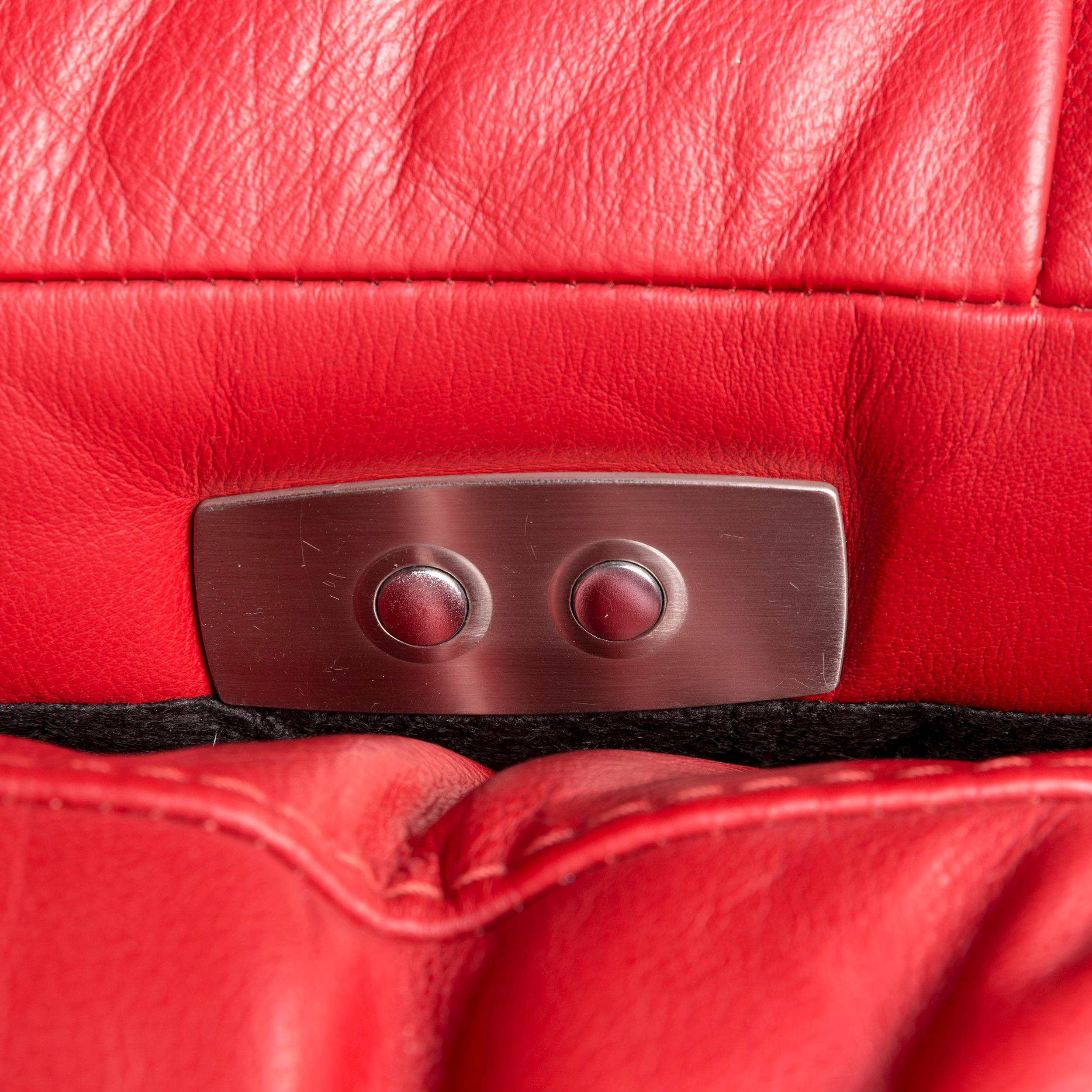 Divanotti Leona Leather Corner Sofa Red Sofa Electric Function ...