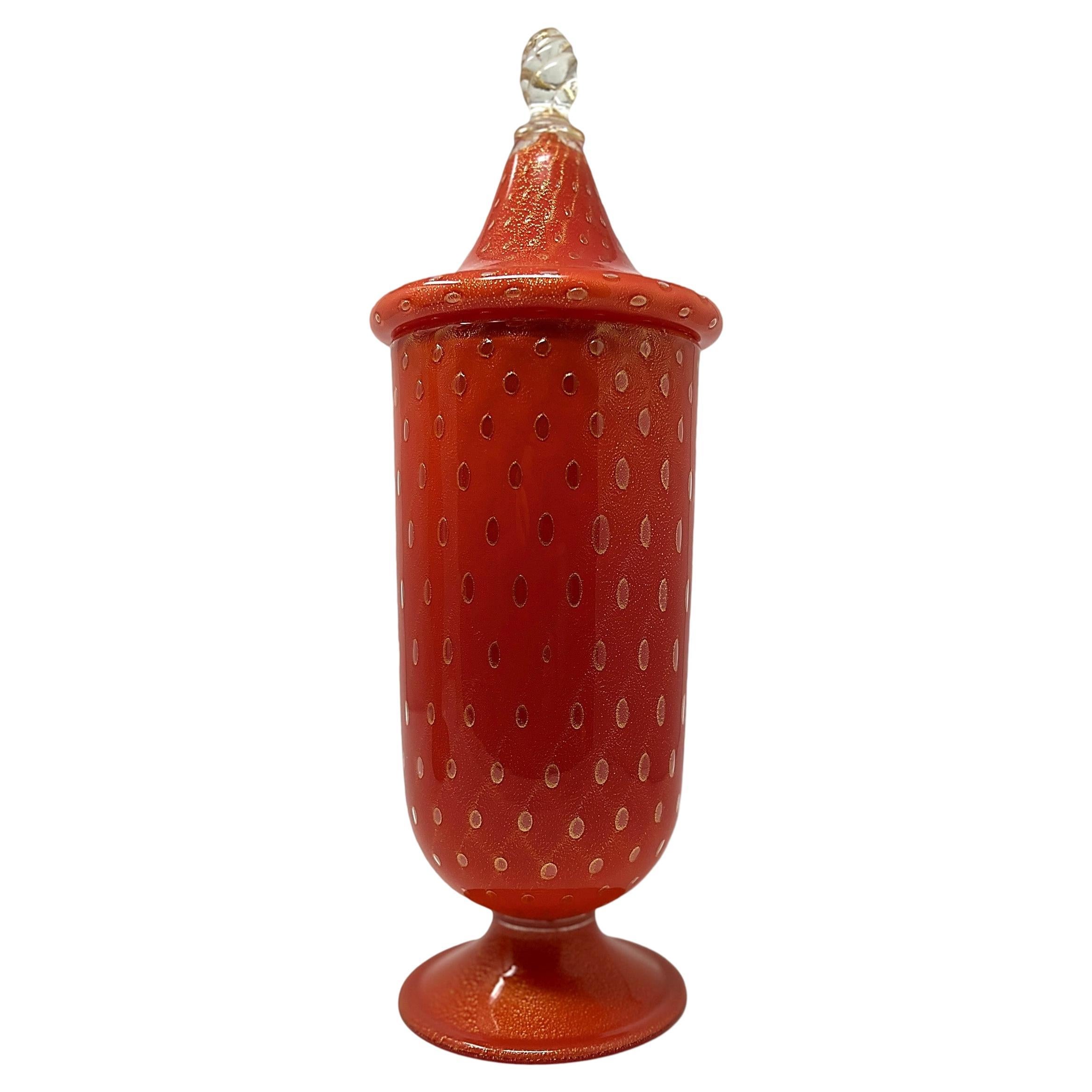 DIVINE 14" MCM Murano BARBINI Cased Bullicante Lattimo Glass Covered ...