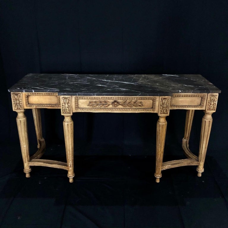 Divine French Louis XVI Style Console Table with Marble Top at 1stDibs