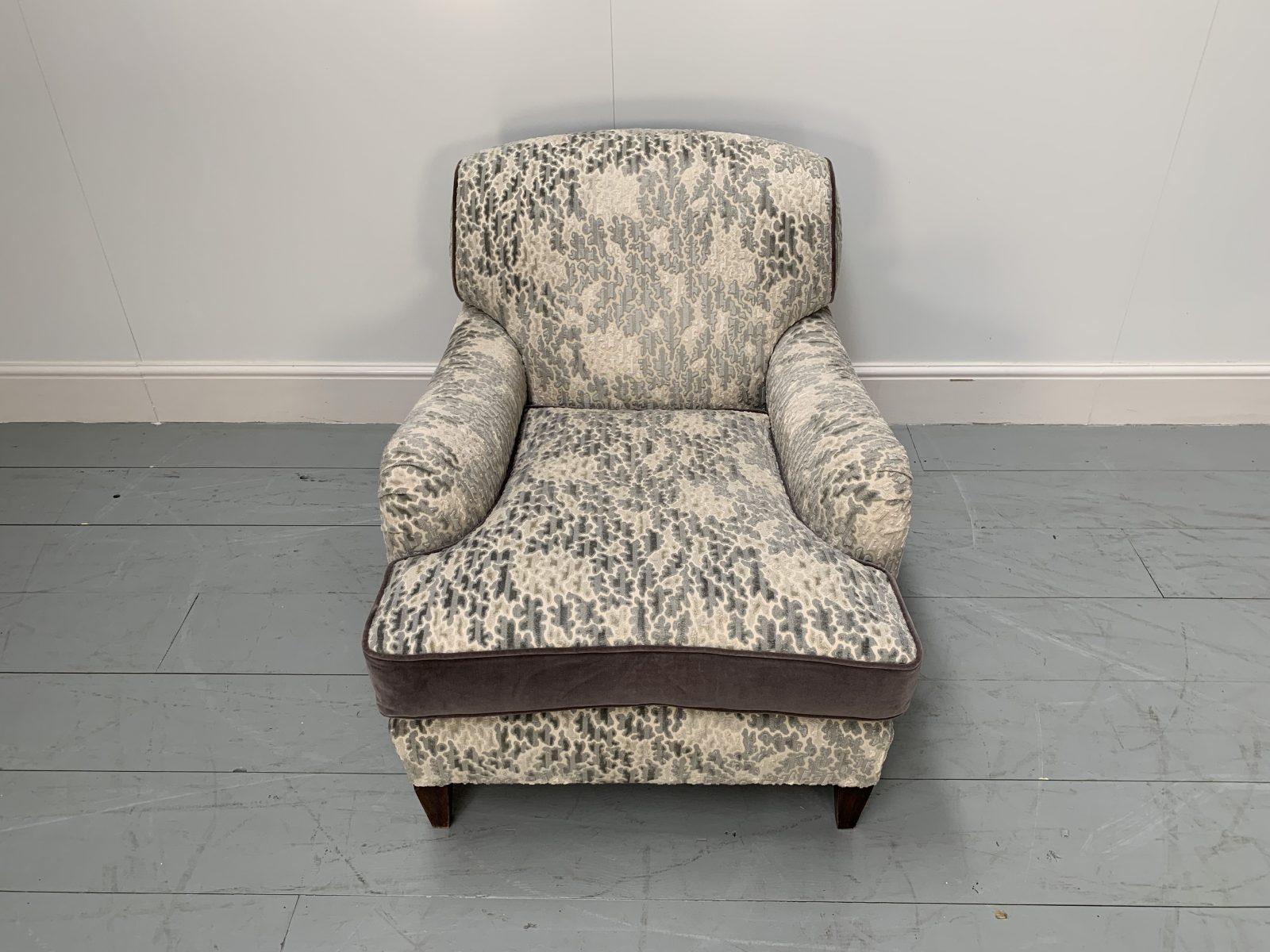 Divine William Yeoward “Percy” Armchair and Footstool in Patterned ...