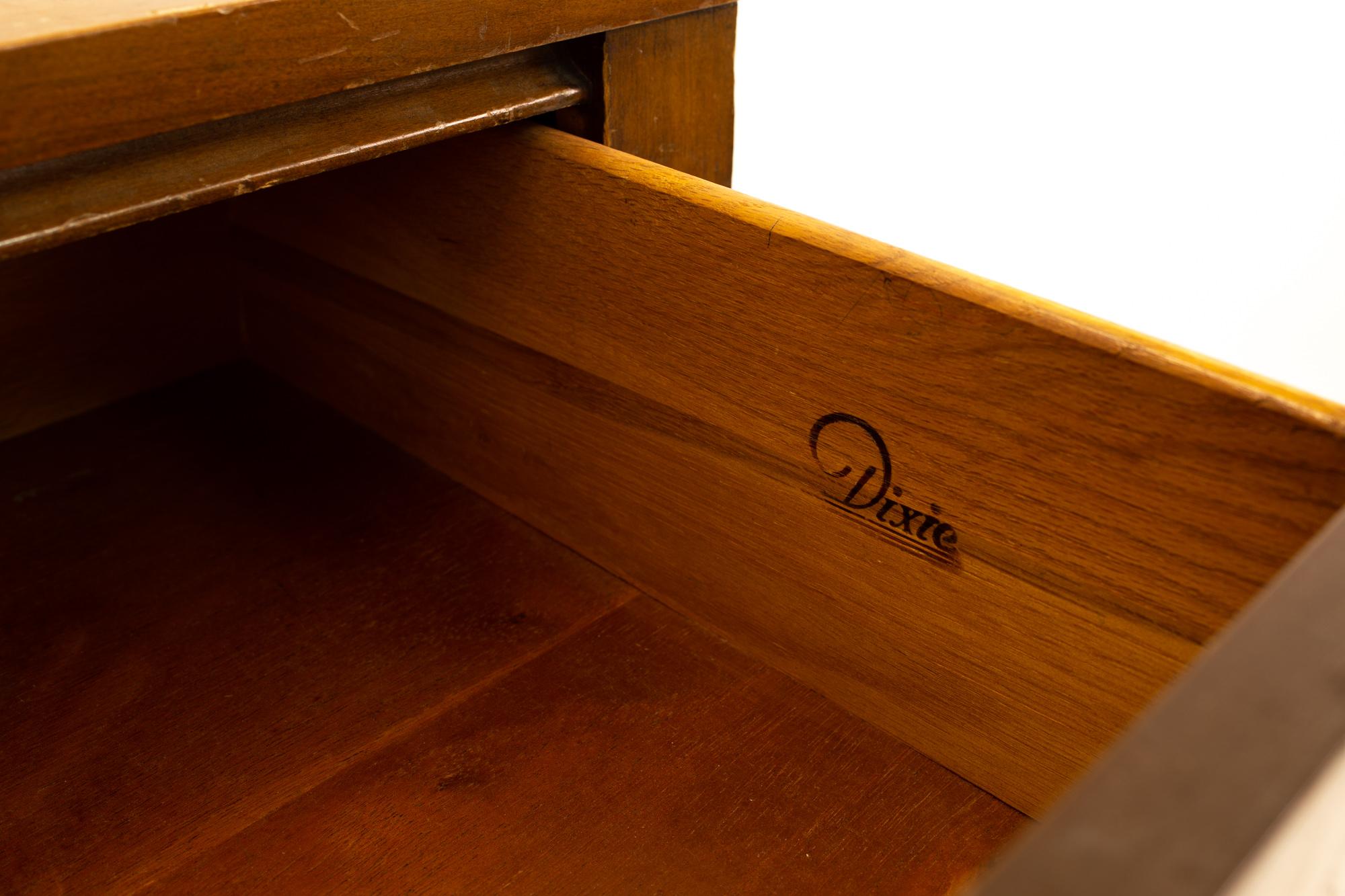 Dixie Mid Century 4-Drawer Walnut Single Sided Desk For Sale at 1stDibs ...