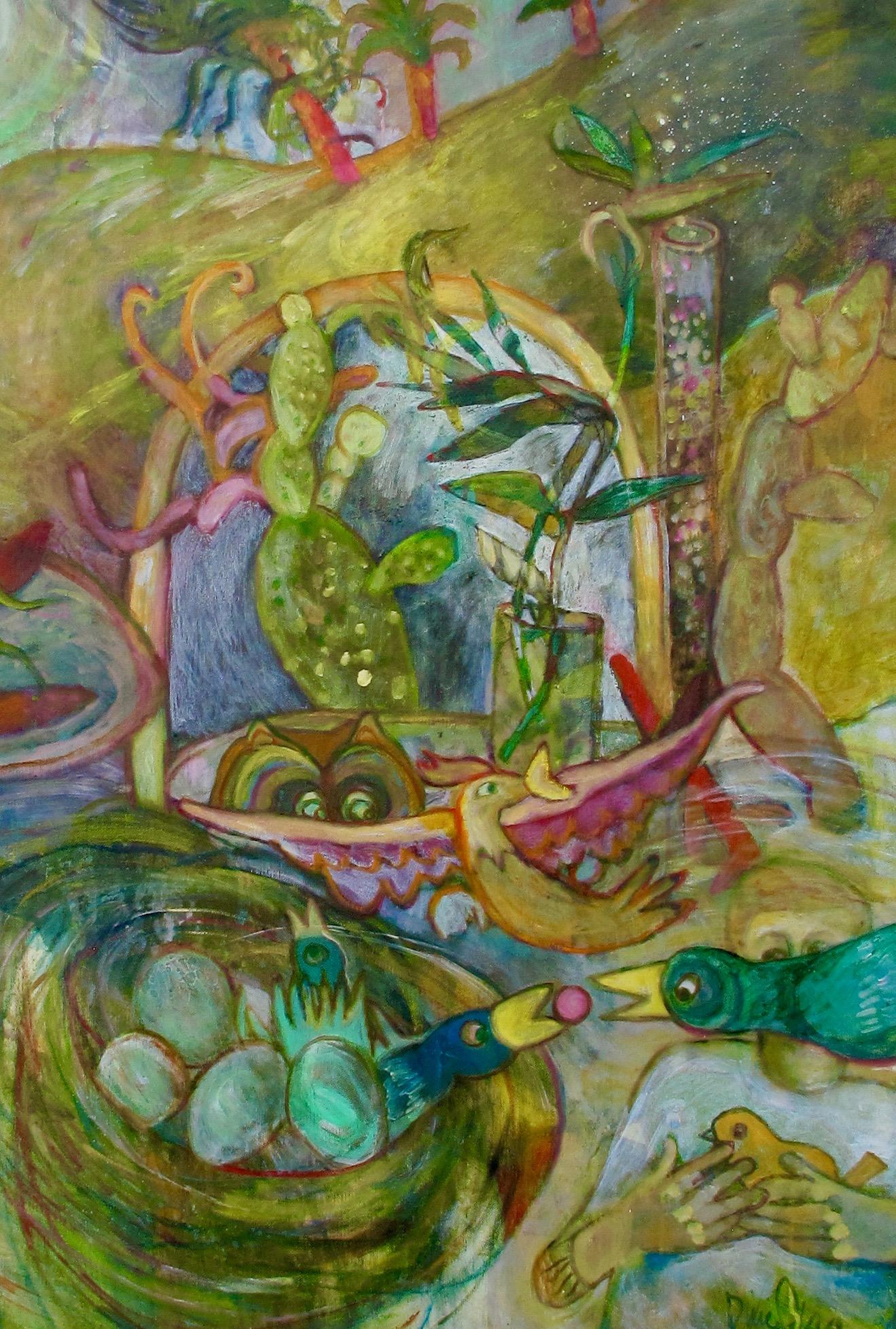 Yellow Bird Painting - 560 For Sale on 1stDibs | alisa goldfinch nude ...