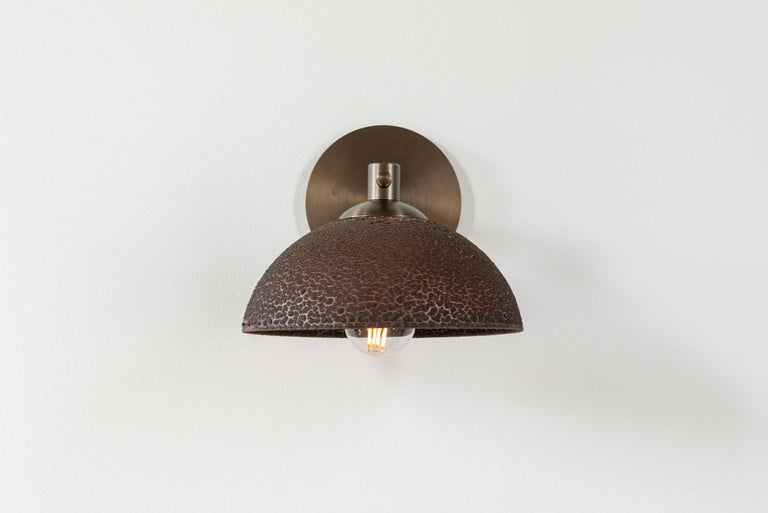 Dixon Sconce Handcrafted in Terracotta and Brass by Pax Lighting For ...