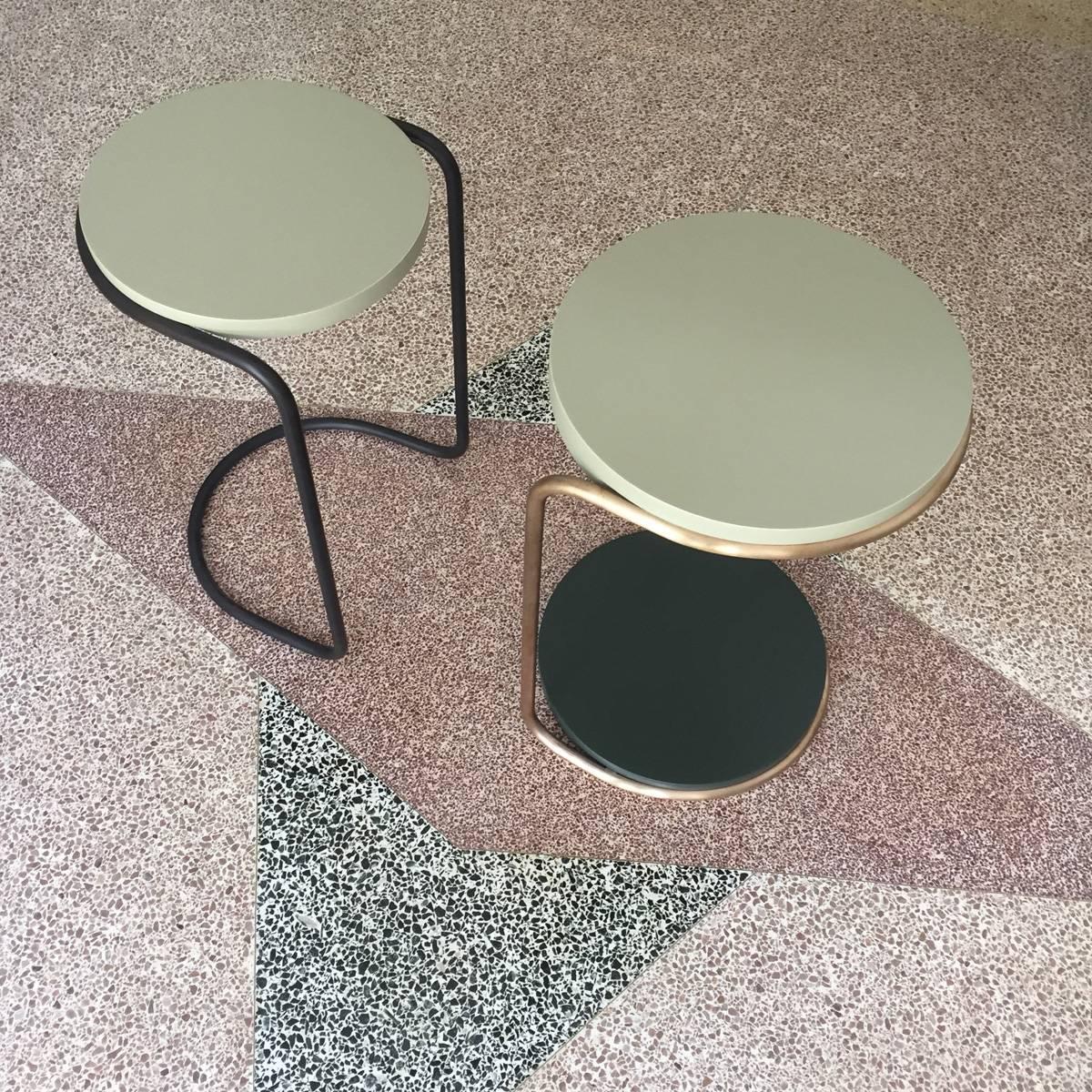 Mid-Century Modern Style Side Table Bronze and Painted Wood by Vivian ...