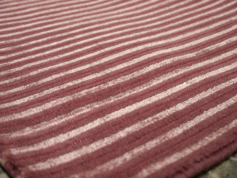Djoharian Design Striped Wool Silk Rug Modern Contemporary Art Hand ...