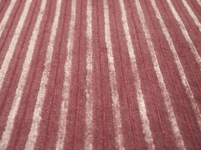 Djoharian Design Striped Wool Silk Rug Modern Contemporary Art Hand ...