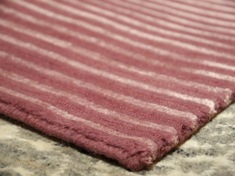 Djoharian Design Striped Wool Silk Rug Modern Contemporary Art Hand ...
