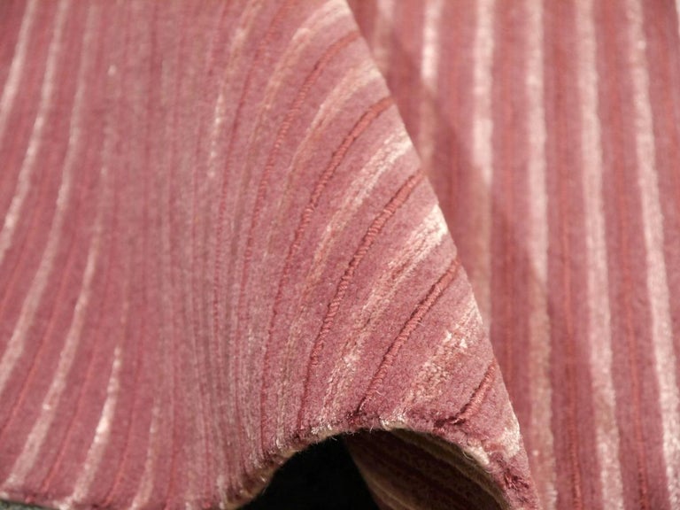 Djoharian Design Striped Wool Silk Rug Modern Contemporary Art Hand ...