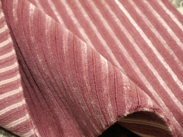 Djoharian Design Striped Wool Silk Rug Modern Contemporary Art Hand ...