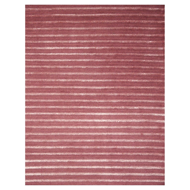 Djoharian Design Striped Wool Silk Rug Modern Contemporary Art Hand ...