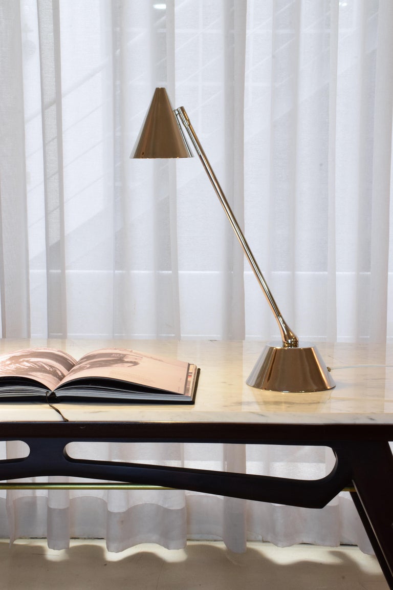 D.Light T2 Nickeled Brass Desk Lamp, Flow 2 Collection For Sale at ...