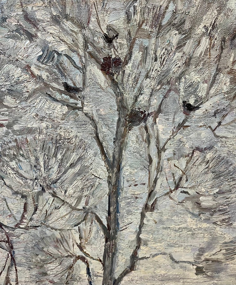 Dmitrij Kosmin - "Flooded forest" grey and purple, landscape cm. 90 x ...