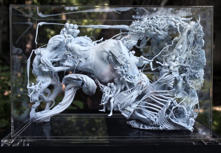Dmitry Kawarga - "Flask 13 (Blue substance)" Sculpture 8" x 12" x 5 ...