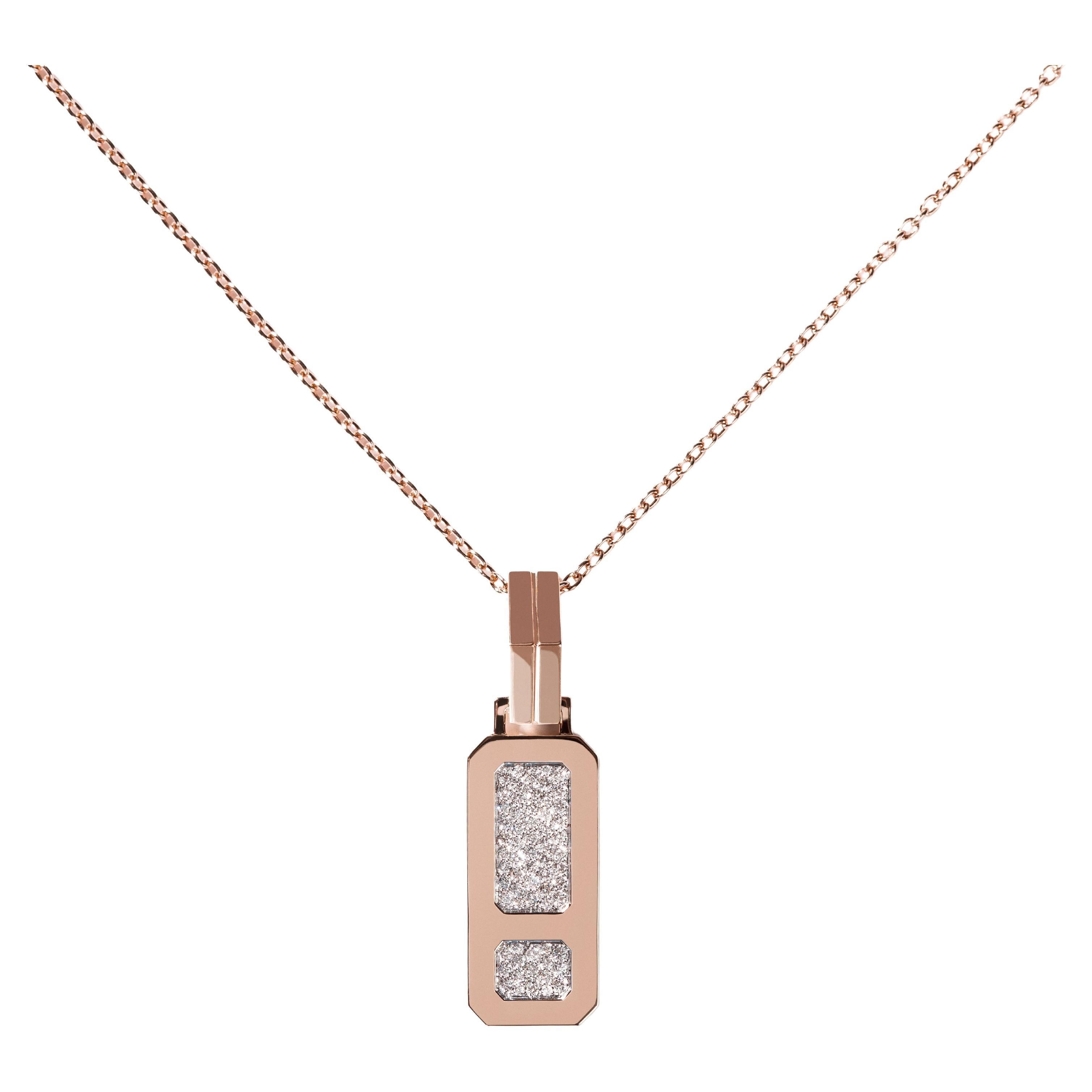 Dna Pave Diamond Necklace in 18k Black Gold For Sale at 1stDibs