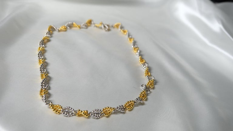 DNA Helix Necklace, 18k White / Gold For Sale at 1stDibs