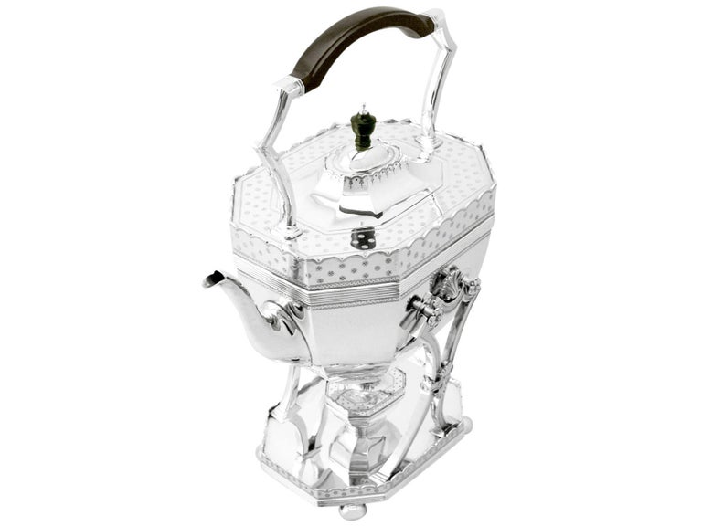 Dobson and Sons Antique Victorian English Sterling Silver Spirit Kettle ...