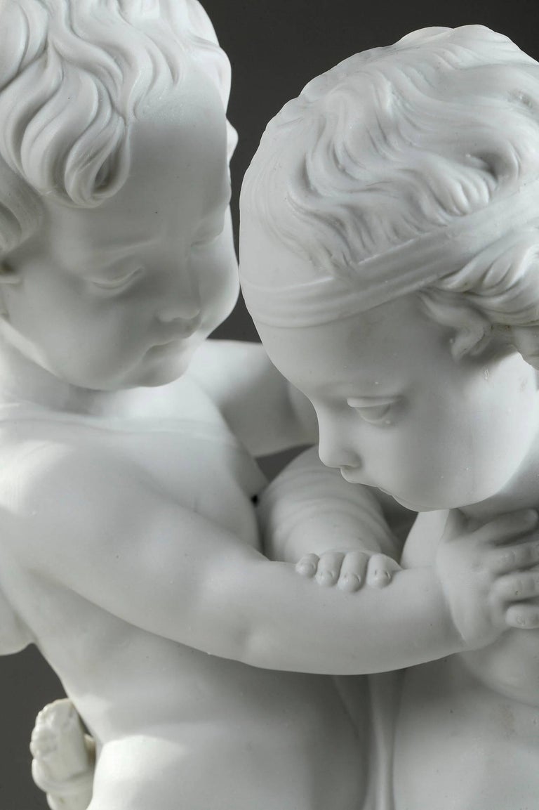 Doccia Bisque Porcelain Group Two Cupids Fighting over a Heart after ...