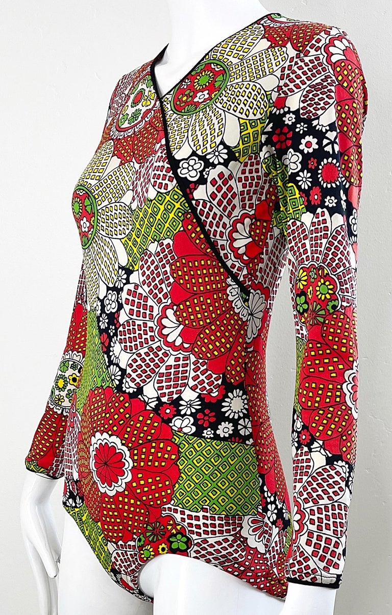 Documented Donald Brooks 1971 Flower Power 1970s Vintage 70s One Piece ...