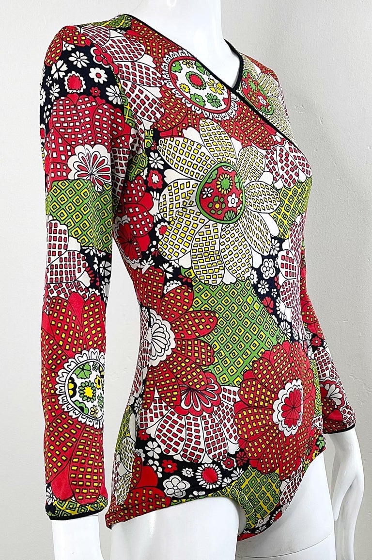 Documented Donald Brooks 1971 Flower Power 1970s Vintage 70s One Piece ...