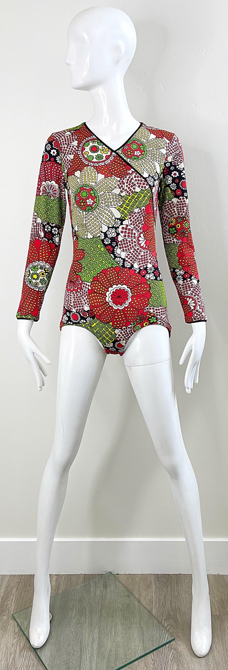 Documented Donald Brooks 1971 Flower Power 1970s Vintage 70s One Piece ...