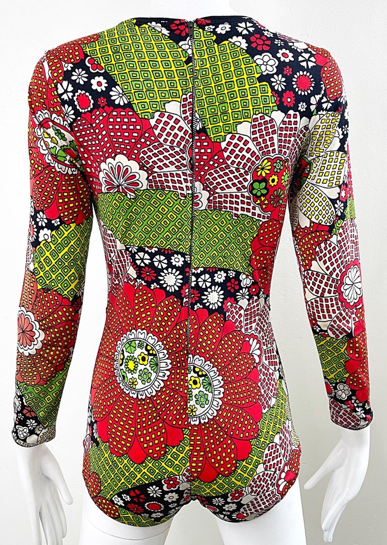 Documented Donald Brooks 1971 Flower Power 1970s Vintage 70s One Piece ...