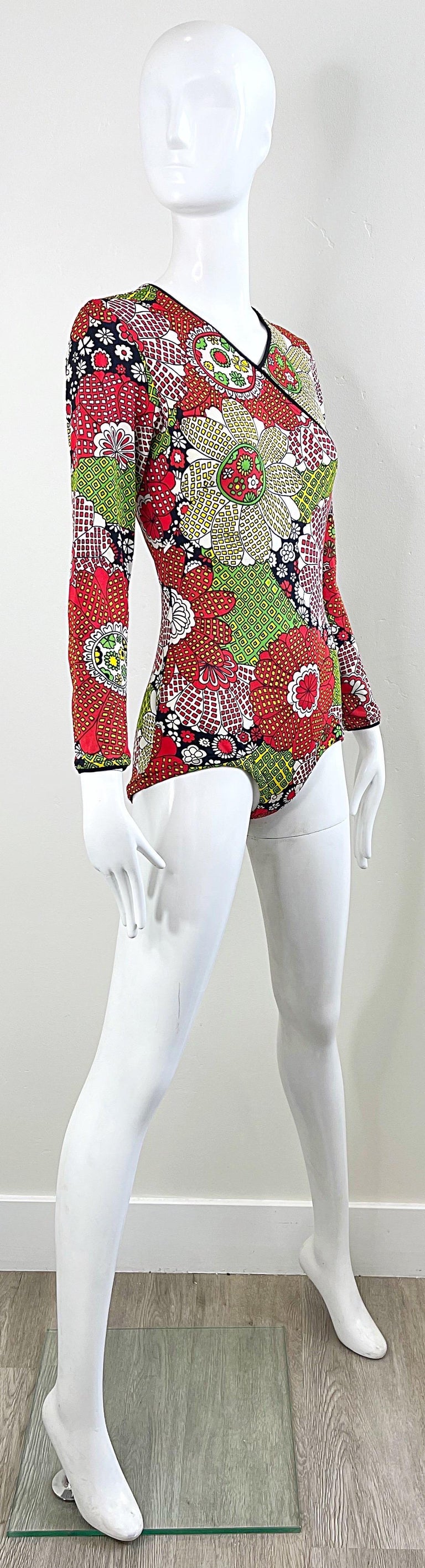 Documented Donald Brooks 1971 Flower Power 1970s Vintage 70s One Piece ...