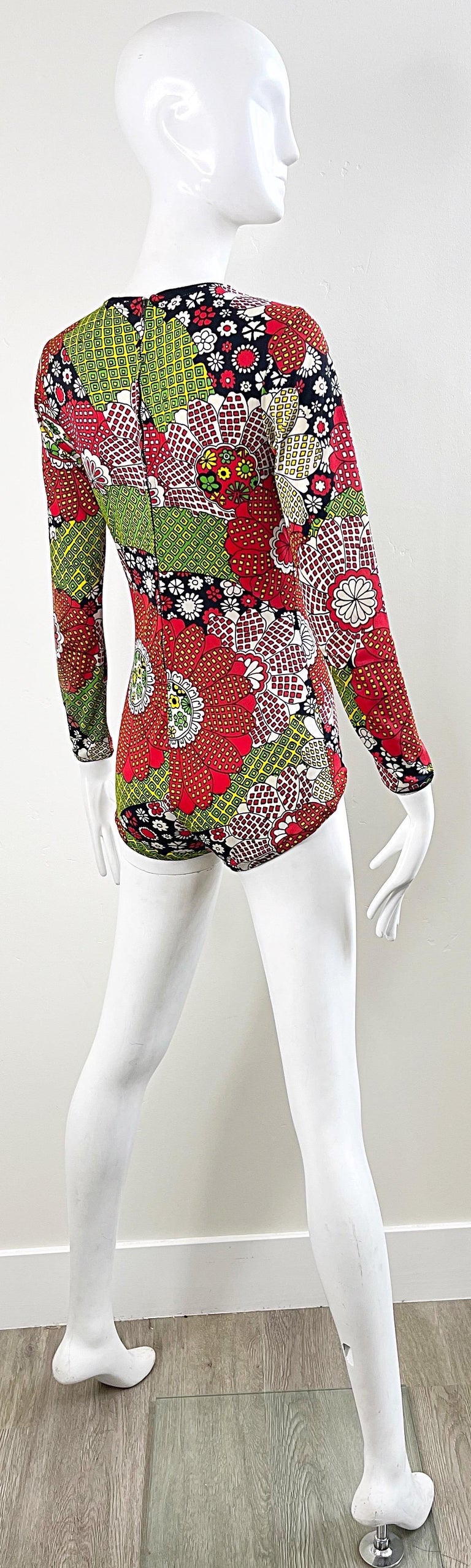 Documented Donald Brooks 1971 Flower Power 1970s Vintage 70s One Piece ...