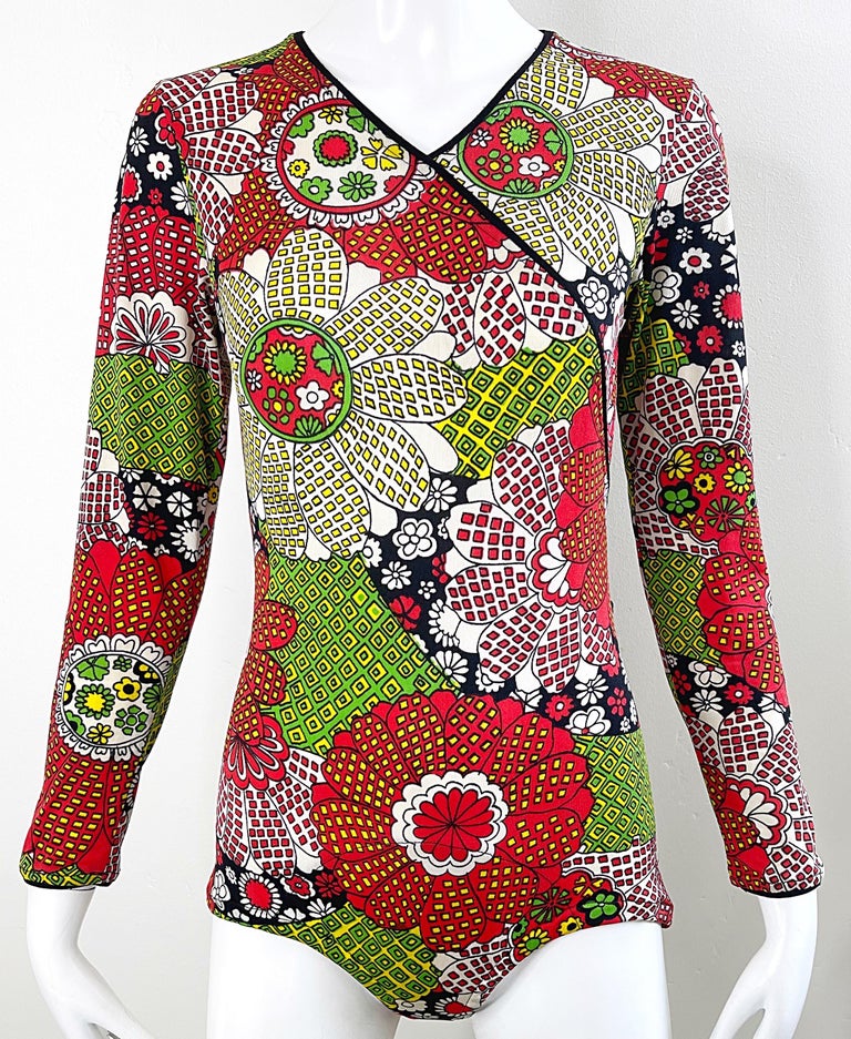 Documented Donald Brooks 1971 Flower Power 1970s Vintage 70s One Piece ...