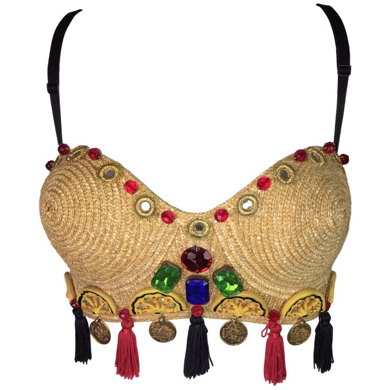 Documented S/S 1992 Dolce and Gabbana La Dolce Vita Pin-up Crystal Cone ...