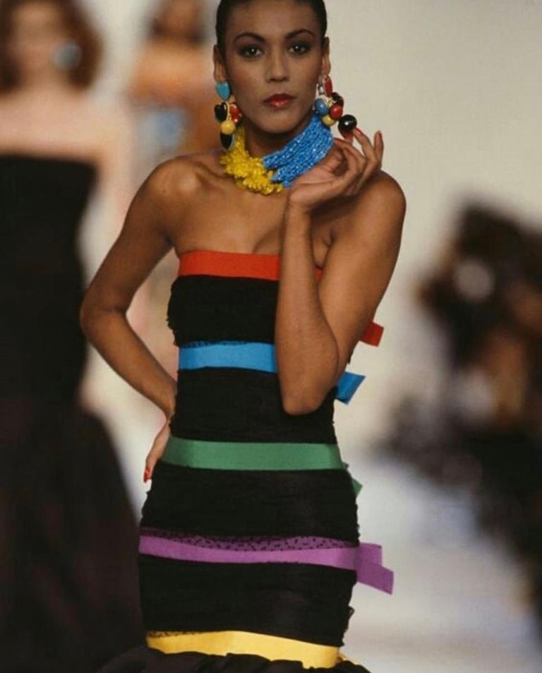 Documented Yves Saint Laurent Runway Strapless Cocktail Dress, SS1987 ...