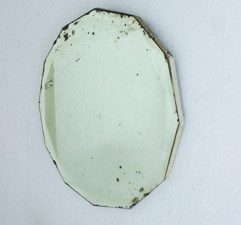 Dodecagon Polyhedral Wall Mirror, 1940s For Sale at 1stDibs
