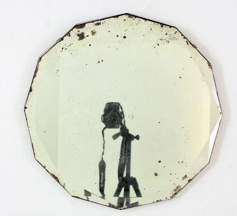 Dodecagon Polyhedral Wall Mirror, 1940s For Sale at 1stDibs