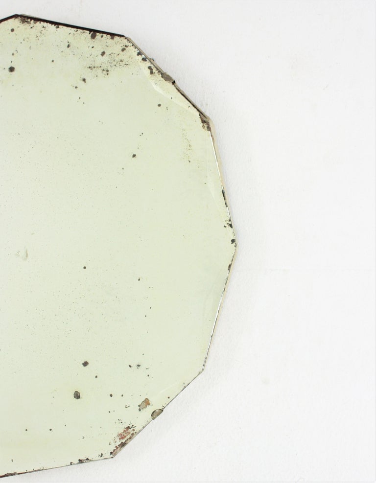 Dodecagon Polyhedral Wall Mirror, 1940s For Sale at 1stDibs