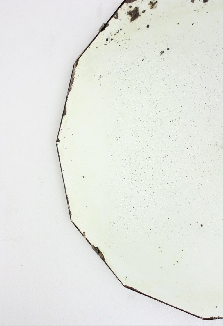 Dodecagon Polyhedral Wall Mirror, 1940s For Sale at 1stDibs