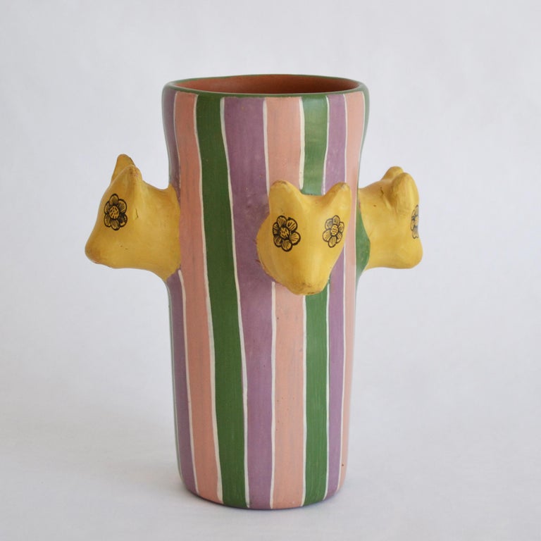 Dog Heads Sculpture, Unique Piece Flower Vase For Sale at 1stDibs