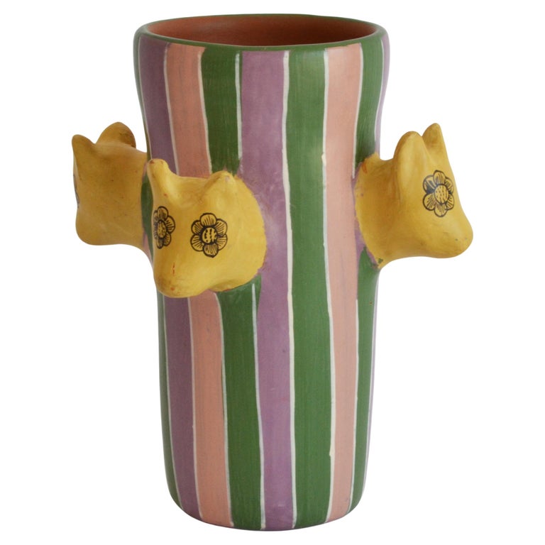 Dog Heads Sculpture, Unique Piece Flower Vase For Sale at 1stDibs