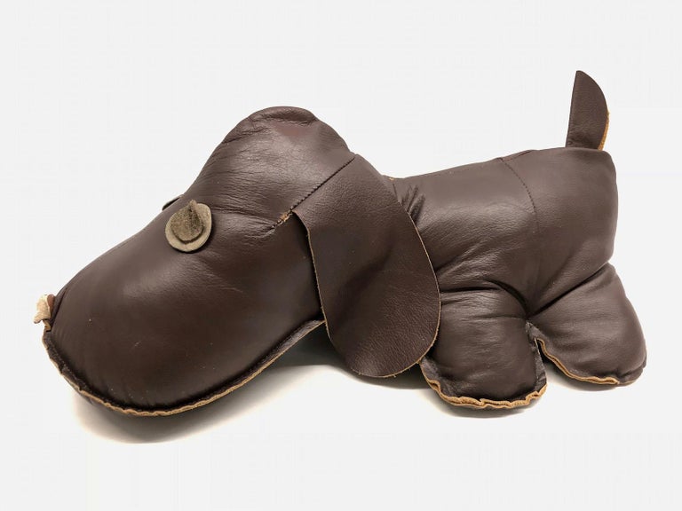 Dog Pouf Poof Pouffe Decoration Animal Made of Leather 1970s Midcentury ...