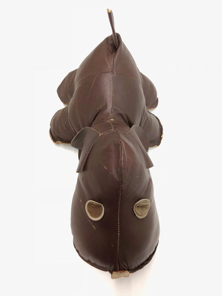 Dog Pouf Poof Pouffe Decoration Animal Made of Leather 1970s Midcentury ...