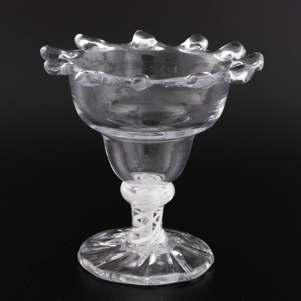 Dog Tooth Georgian Sweetmeat with Opaque Twist Stem c1760 For Sale at ...
