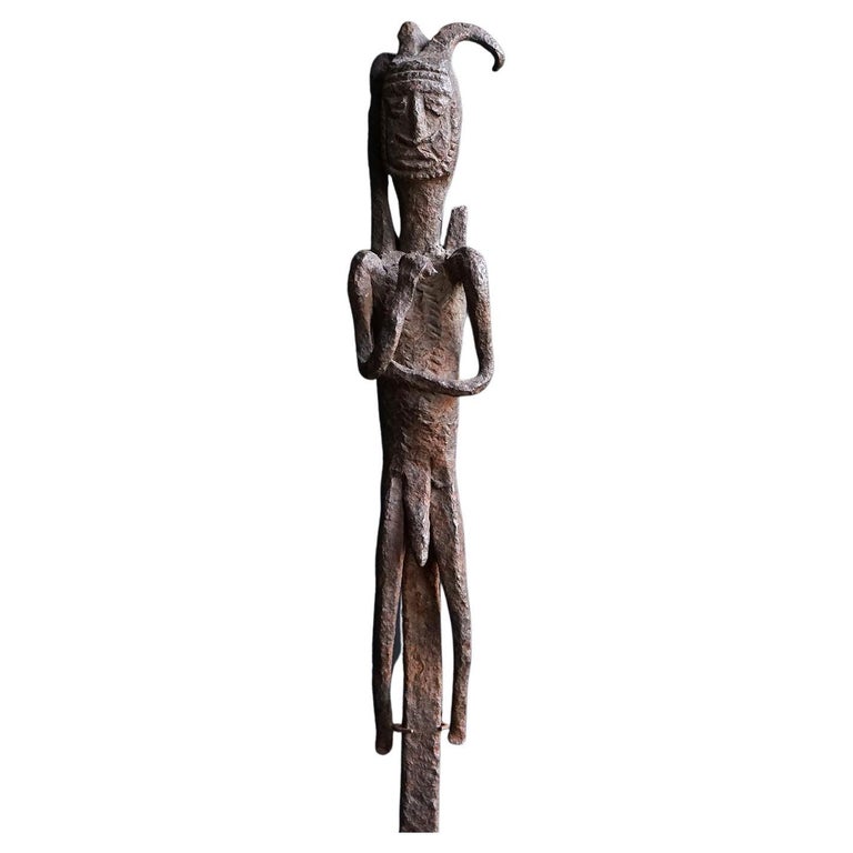 Dogon Iron Figural Staff, Antique African Tribal Art, Mali, 19th ...
